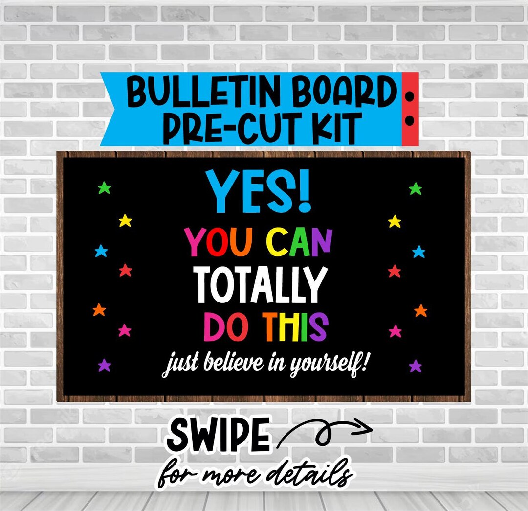 YES YOU CAN Bulletin Board Kit Classroom Decoration Letters Elementary ...