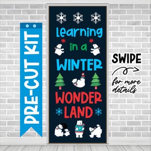 LEARNING WINTER WONDERLAND Precut School Door Classroom Decoration ...