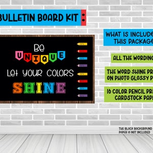 BE UNIQUE Let Your Colors Shine Bulletin Board Kit Classroom Decoration ...