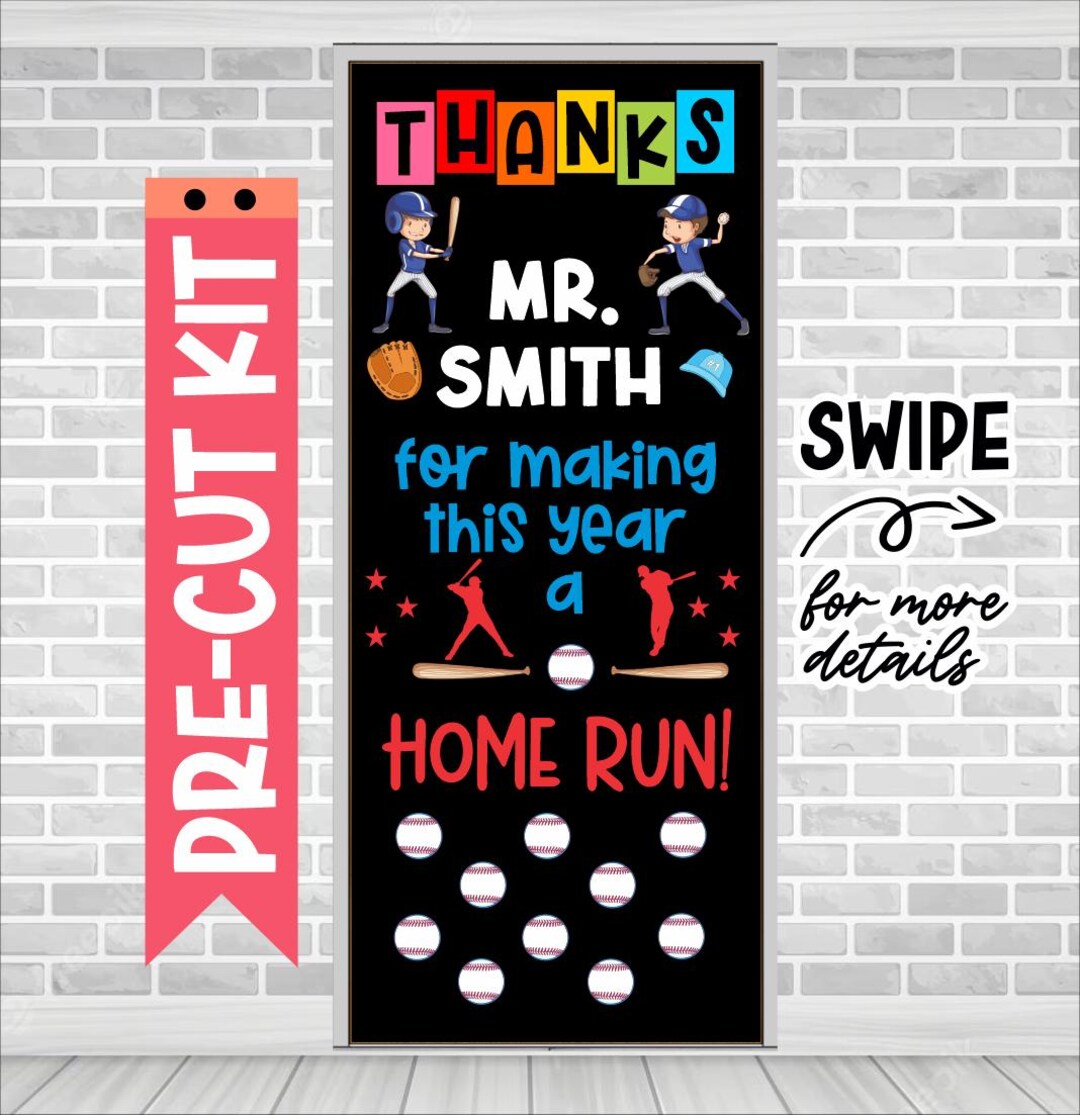 SPORTS BASEBALL Precut Teacher Appreciation Door Decorations, Classroom ...