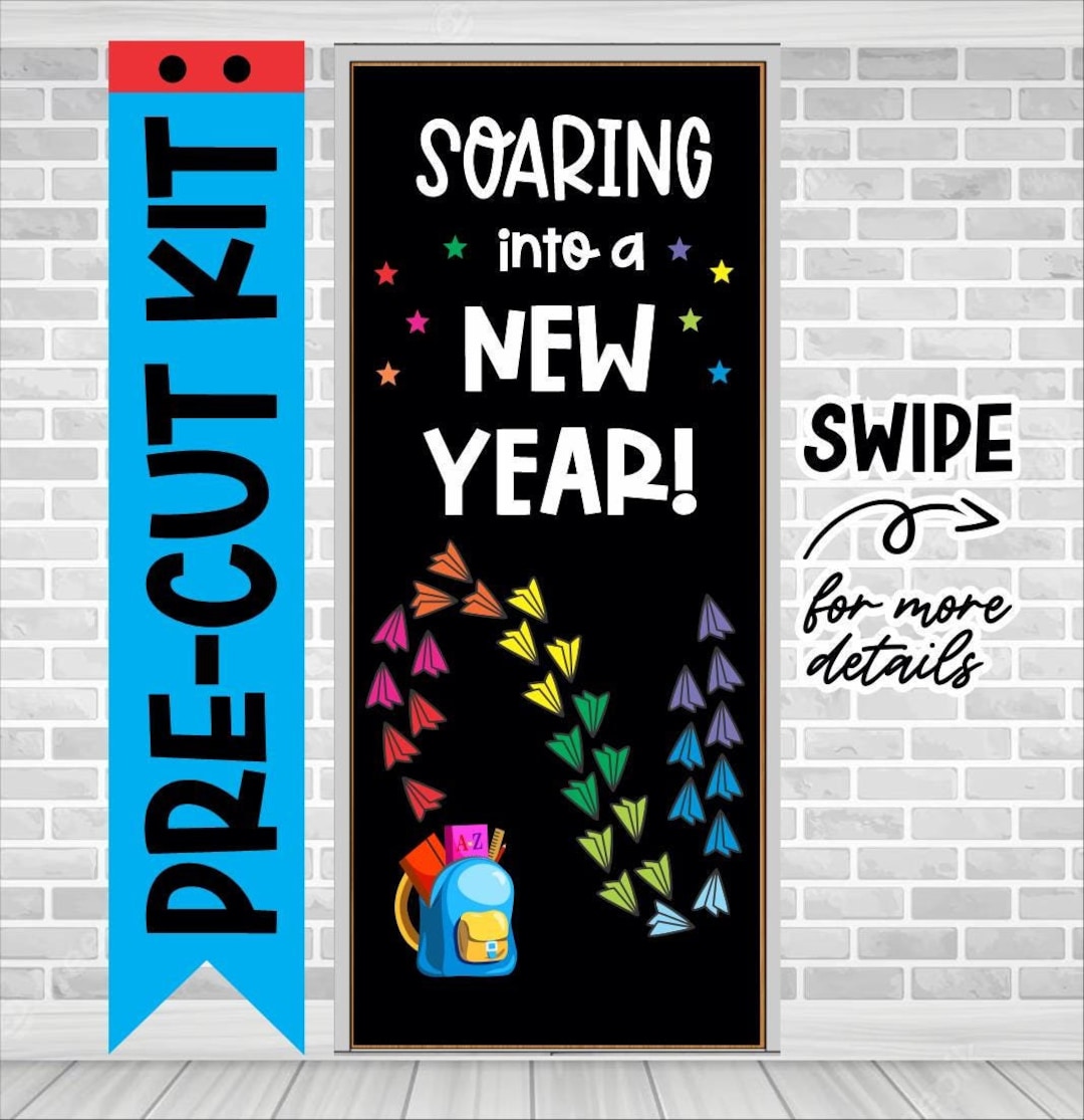 Soaring New Year School Door Decoration Kit: Classroom Bulletin Board ...