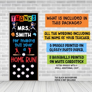 SPORTS BASEBALL Teacher Appreciation Day Kit School Door Decor ...