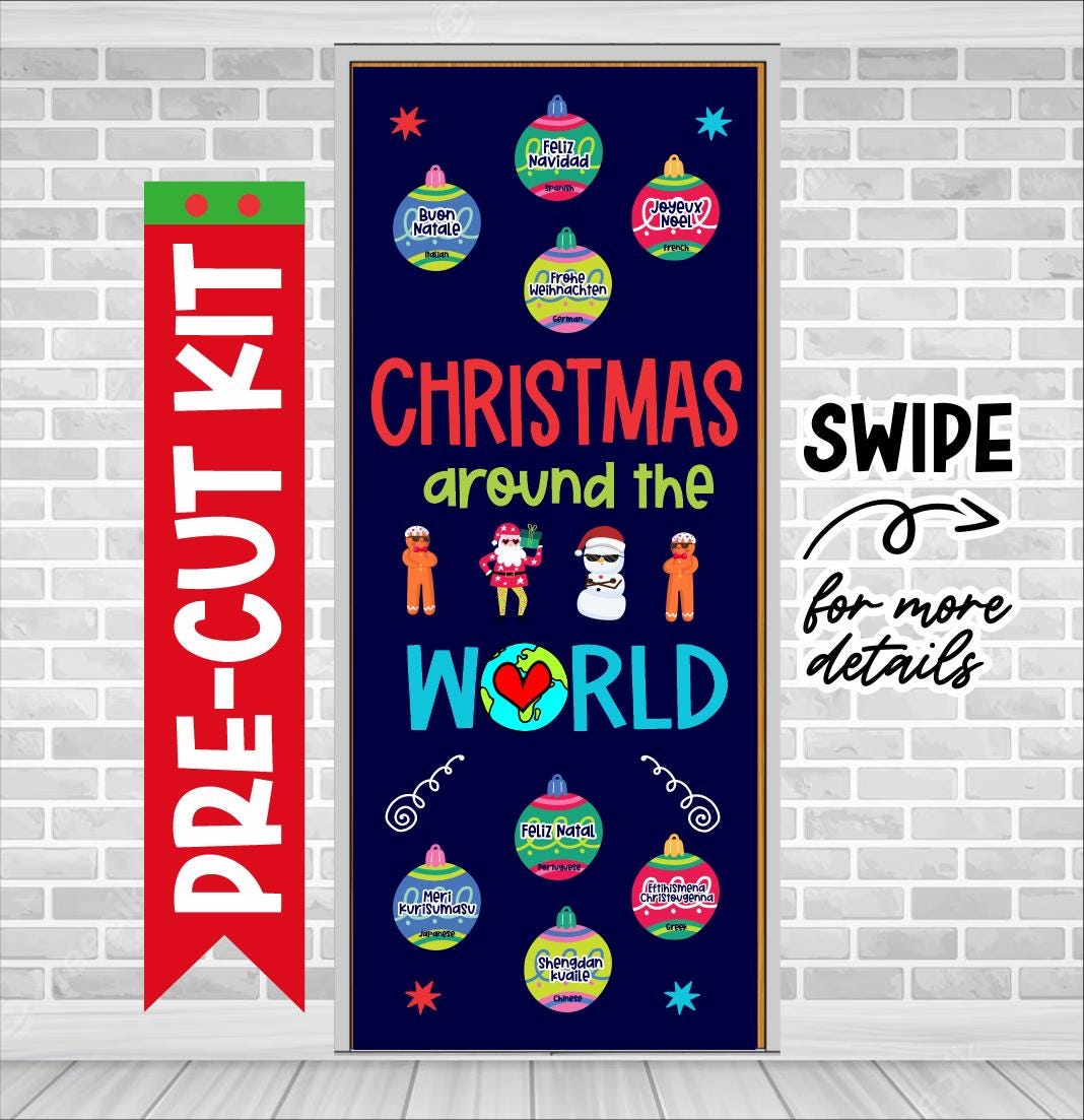 Christmas Bulletin Board Kit | Precut Holiday School Decor | Bulletin ...
