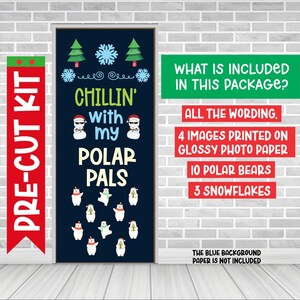 CHILLIN POLAR PALS Precut Chrismas School Door Decoration, Winter ...