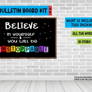 BELIEVE IN YOURSELF Bulletin Board Kit Letters Classroom Decoration ...