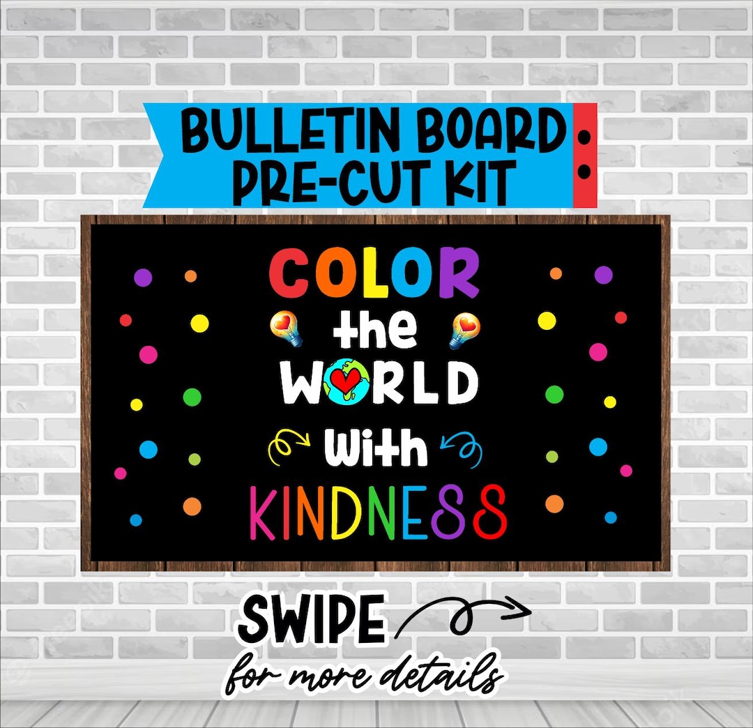 Kindness Classroom Bulletin Board Kit: Color the World Decoration - Etsy