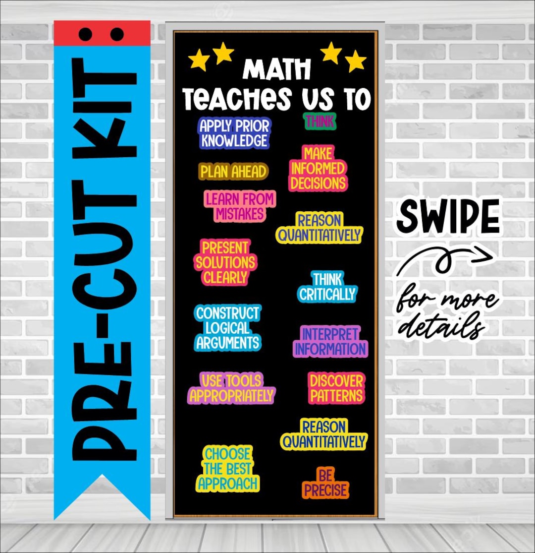 MATH School Door Decoration Kit: Teacher Appreciation Classroom Decor ...