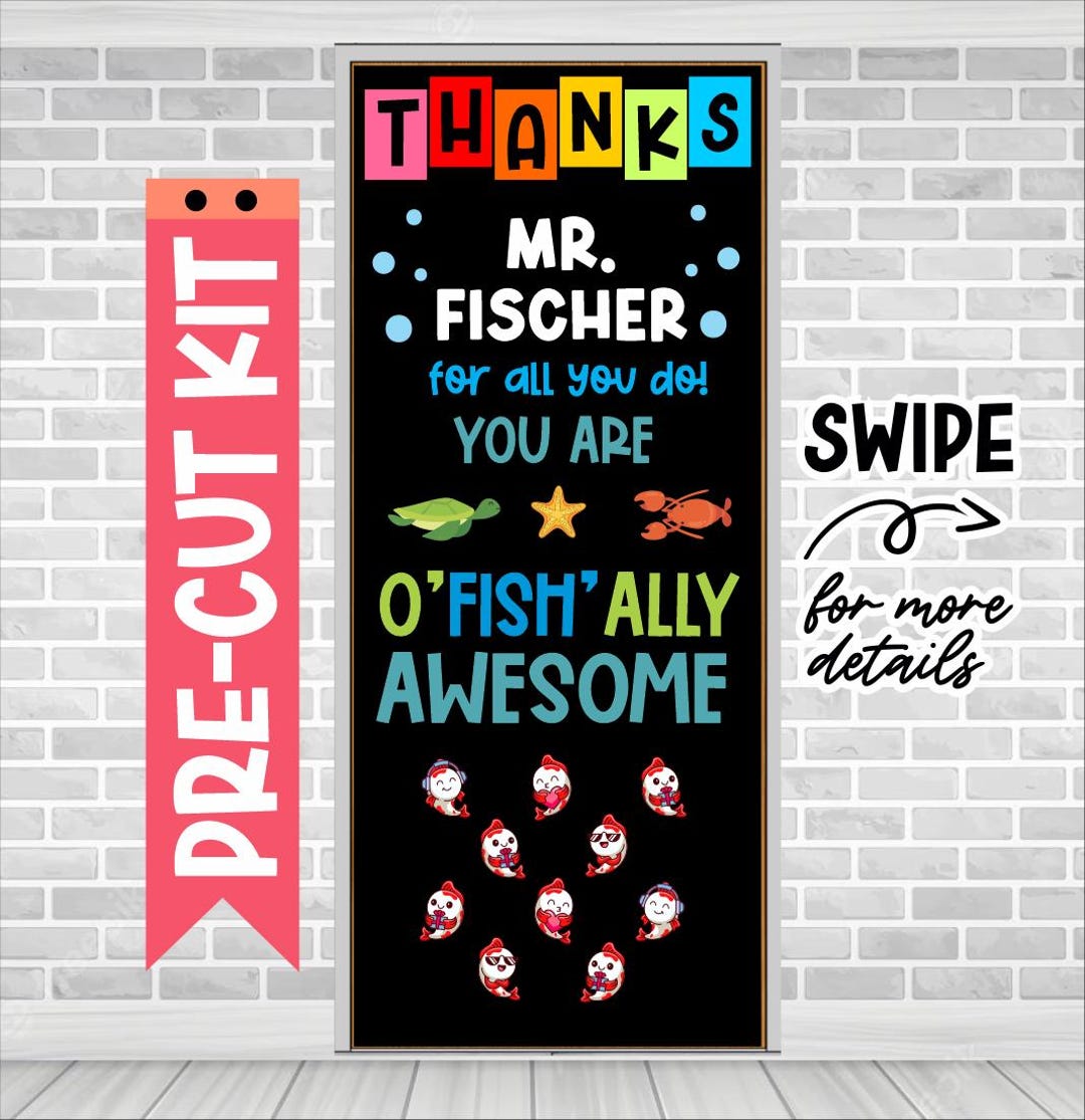 OFISHALLY Precut School Door Decoration Kit, April School Door, Ocean ...