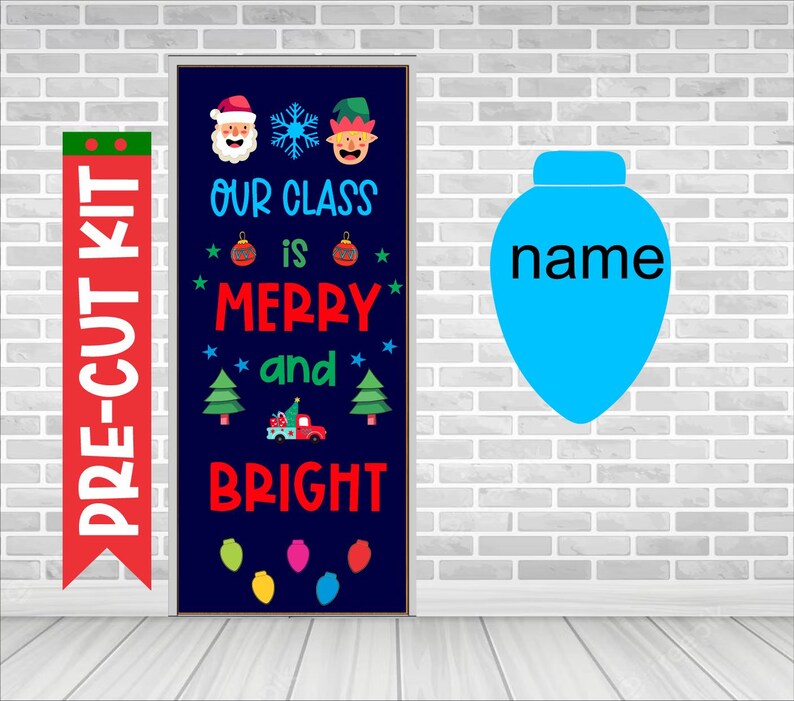 Christmas Bulletin Board Kit | Precut Holiday School Decor | Bulletin ...