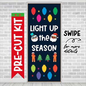 LIGHT THE SEASON Christmas Holiday School Door Decoration, Winter ...
