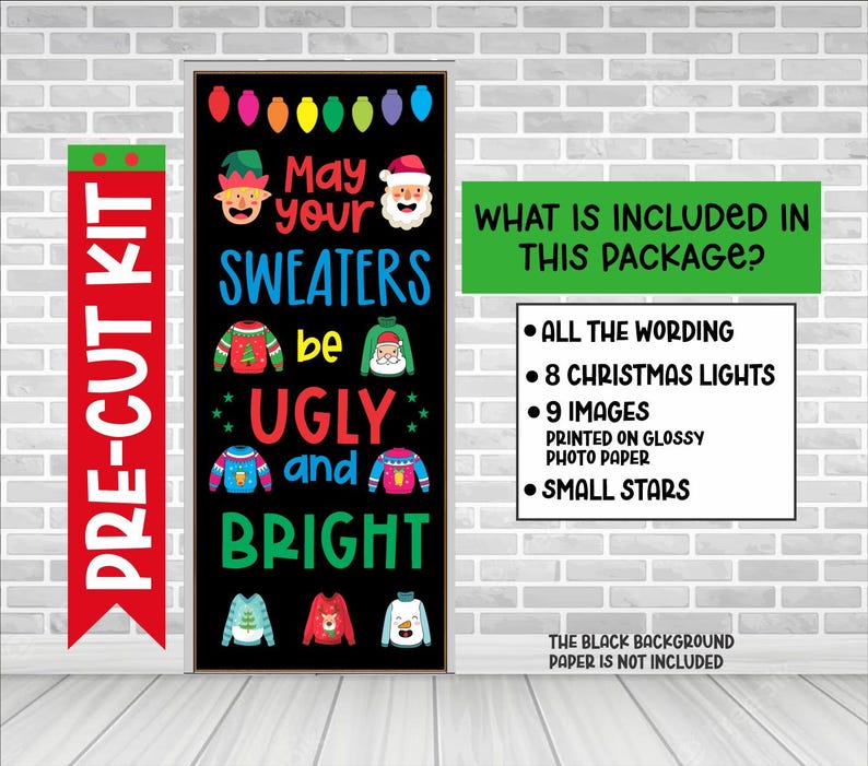 Christmas Bulletin Board Kit | Precut Holiday School Decor | Bulletin ...