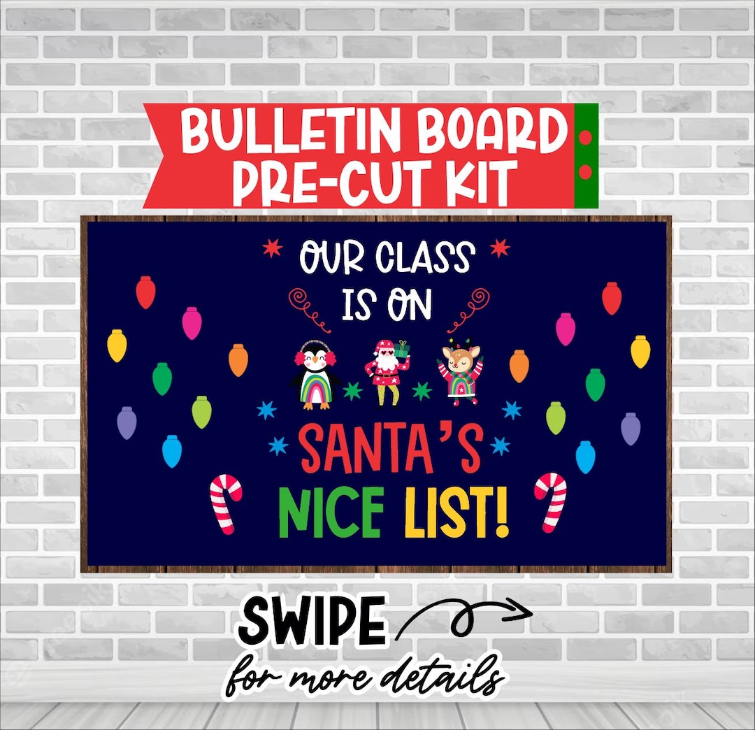 Christmas Classroom Bulletin Board Set Door Decoration | Precut ...