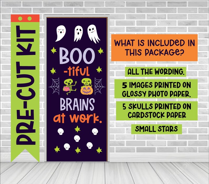 Halloween Brains Bulletin Board Kit: Pre-cut Classroom Door Decor - Etsy