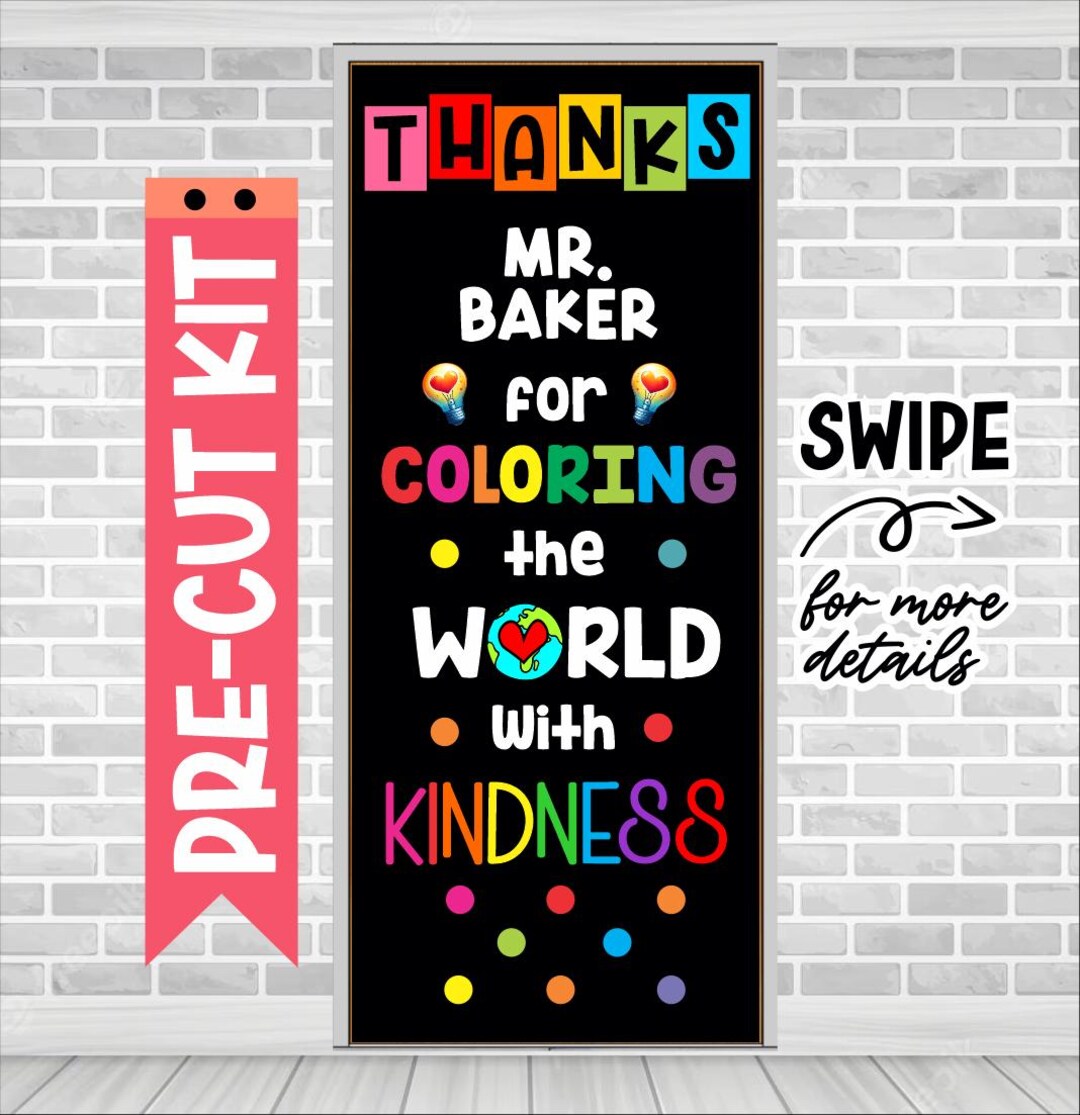 COLOR YOUR WORLD Precut Teacher Appreciation Door Decorations ...