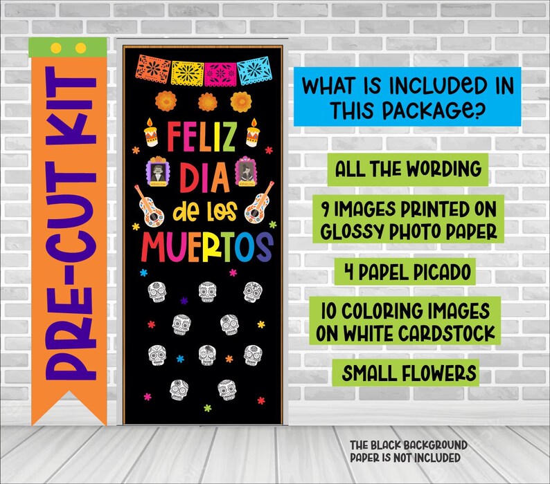 DIA DE MUERTOS Precut Spanish Coloring Door Decoration, Español Door ...