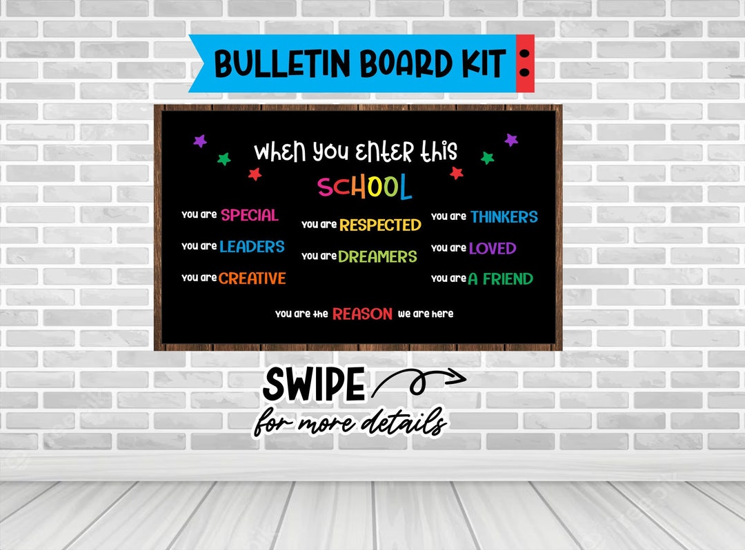 WHEN YOU ENTER This School Bulletin Board Kit Letters Classroom ...