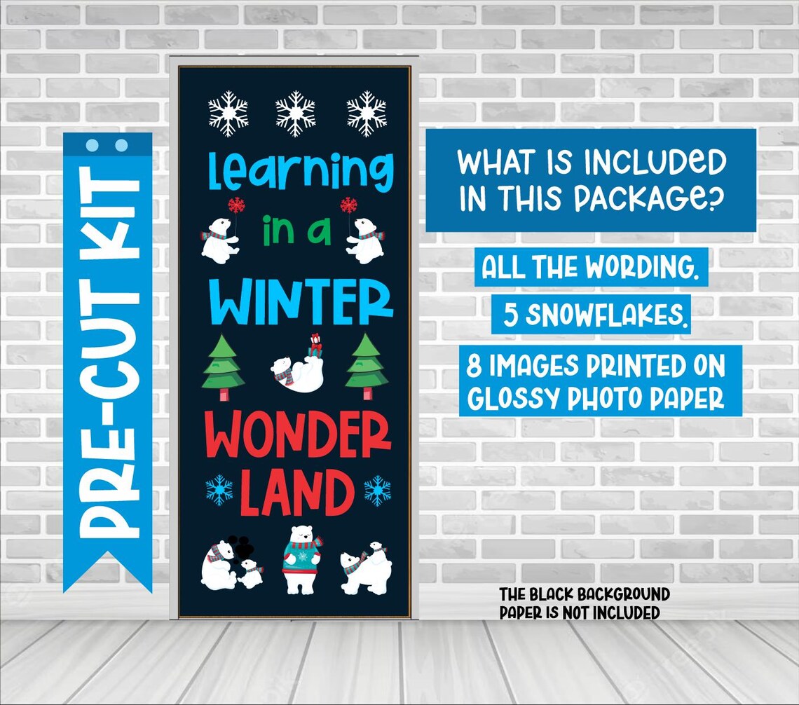 LEARNING WINTER WONDERLAND Precut School Door Classroom Decoration ...