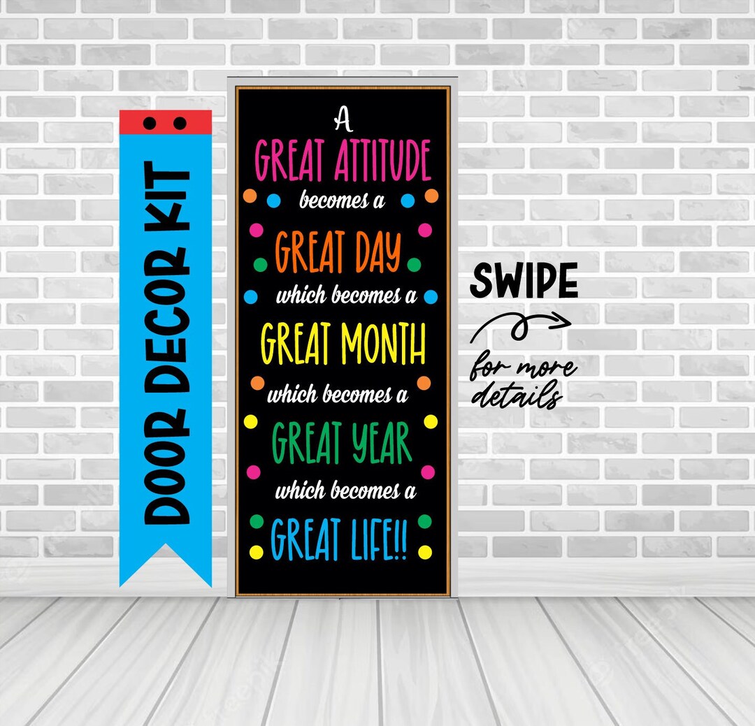 GREAT ATTITUDE School Door Decoration Kit Classroom Door Decoration ...
