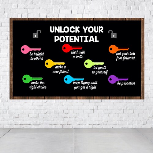 UNLOCK Your Potential Bulletin Board Letters Classroom - Etsy