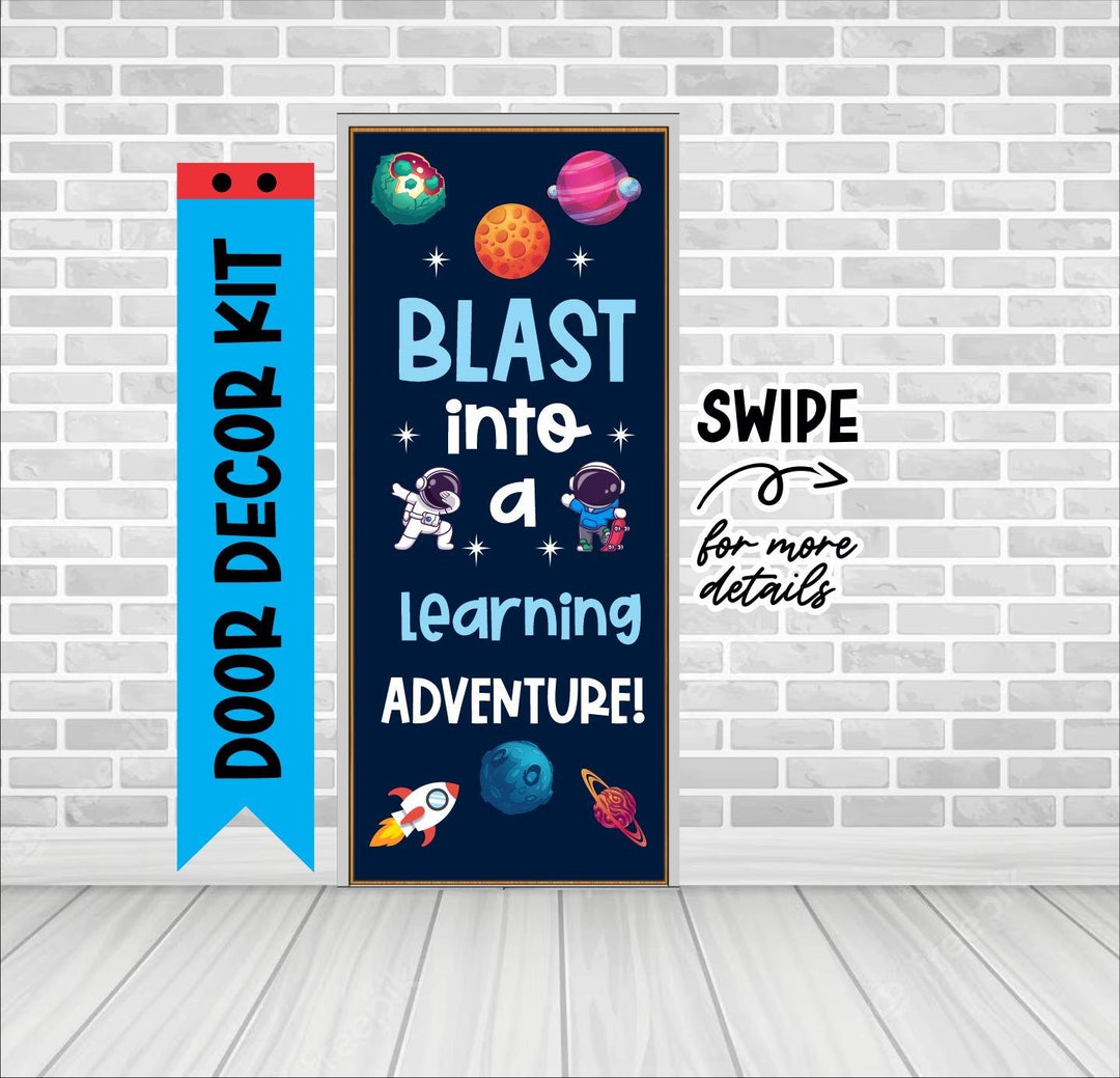 BLAST SPACE LEARNING Bulletin Board Kit, Classroom Letters, Door ...