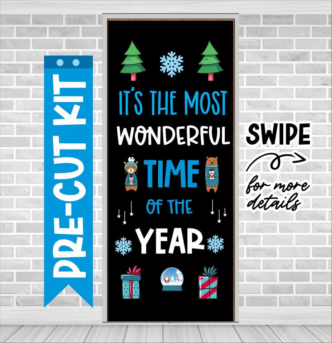 IT'S THE MOST Wonderful Time Christmas Door Decoration Kit Classroom ...