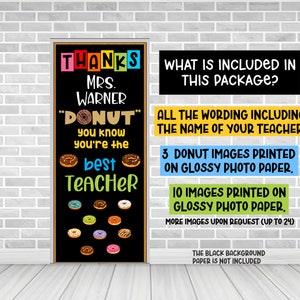 DONUT Teacher Appreciation Day Kit School Door Decor Classroom - Etsy
