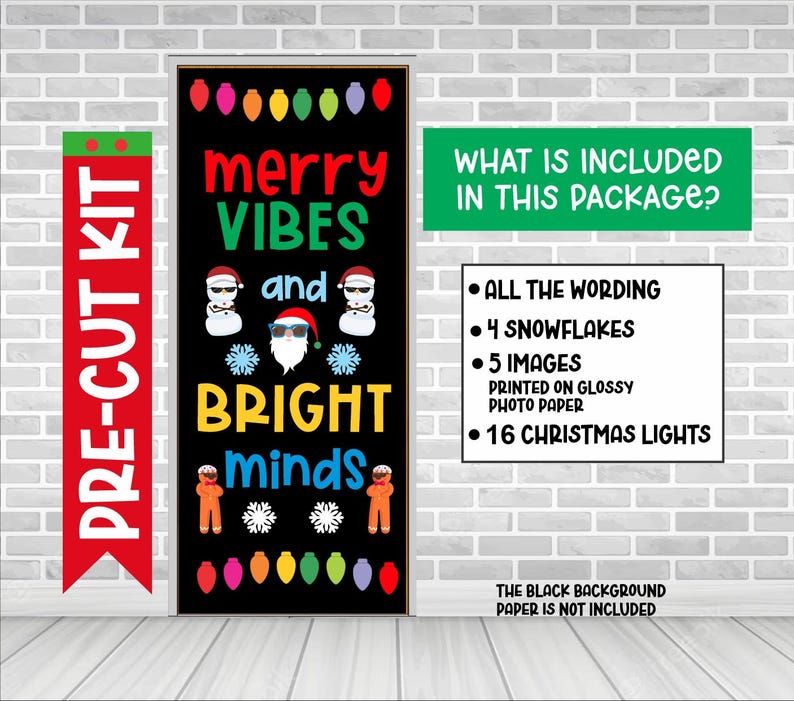 Christmas Bulletin Board Kit | Precut Holiday School Decor | Bulletin ...