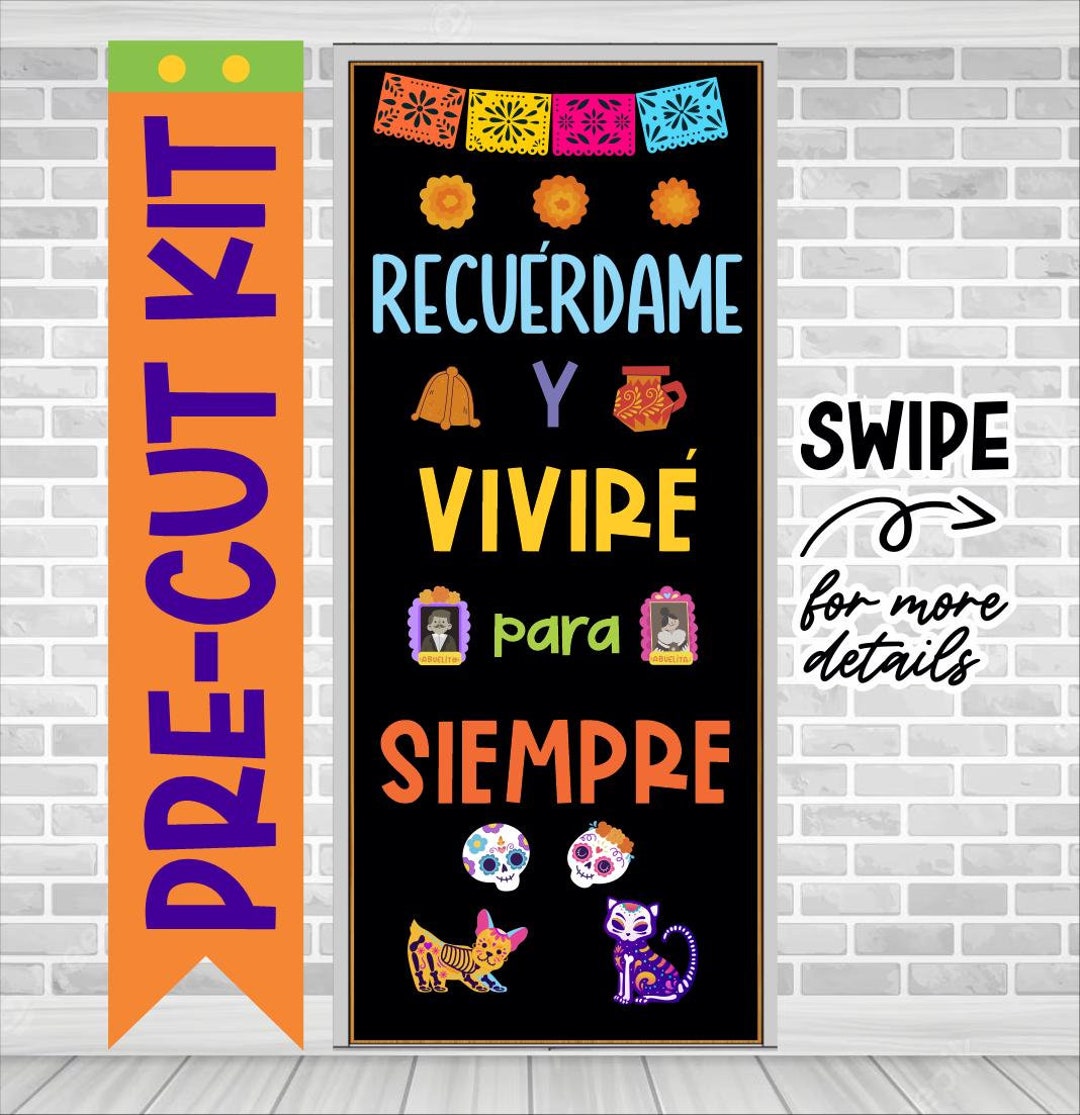 DIA DE MUERTOS Precut Door Kit, Español Door Decoration, Spanish Dia De ...