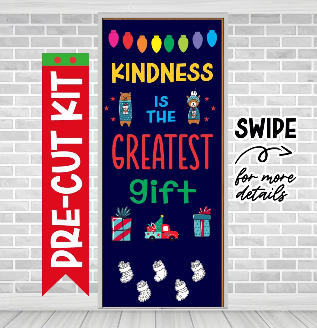 Christmas Bulletin Board Kit | Precut Holiday School Decor | Bulletin ...