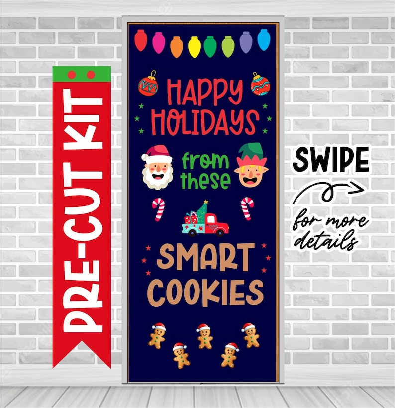 Christmas Bulletin Board Kit | Precut Holiday School Decor | Bulletin ...