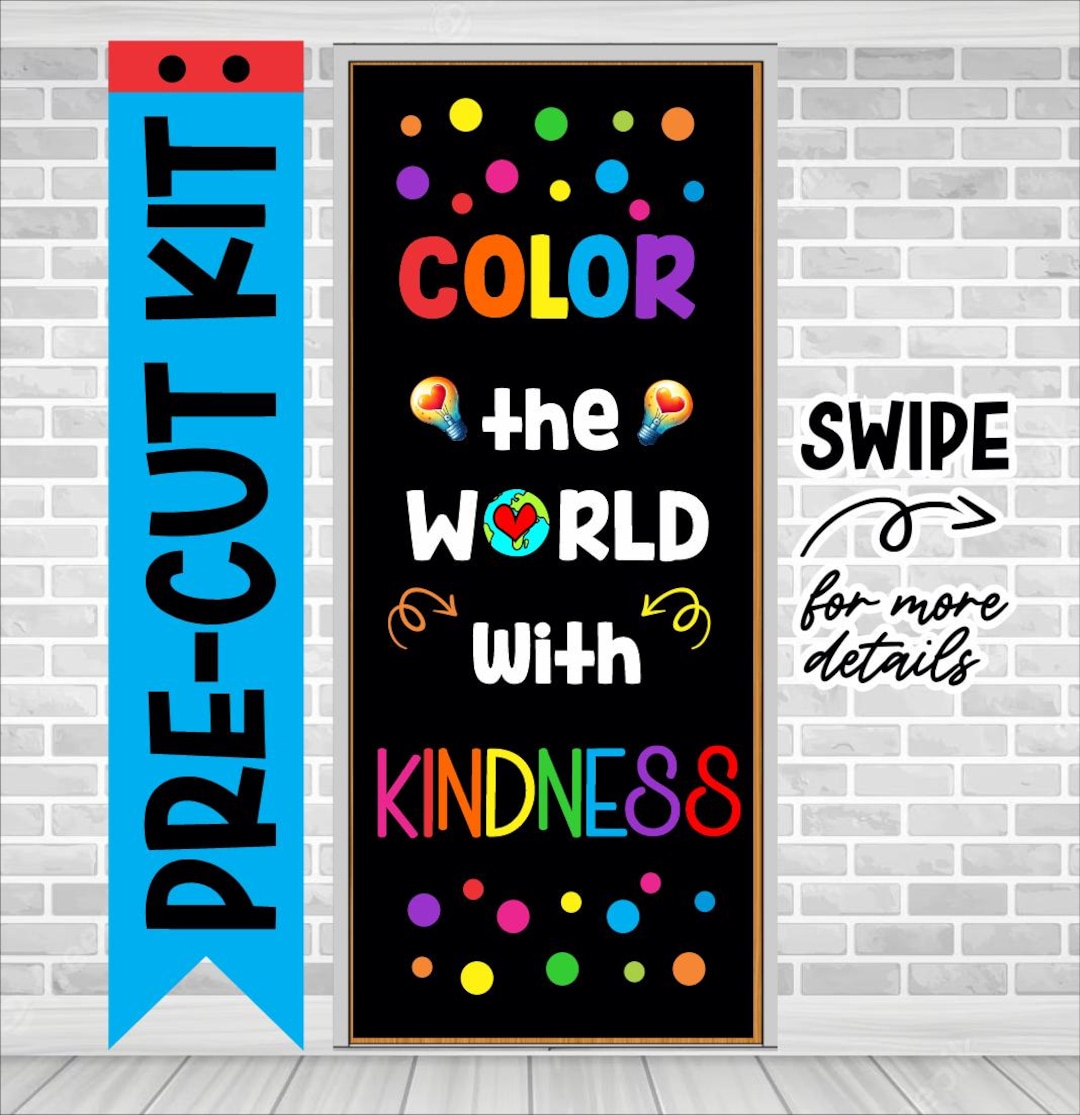 Kindness Classroom Door Decoration Kit: Color the World - Etsy