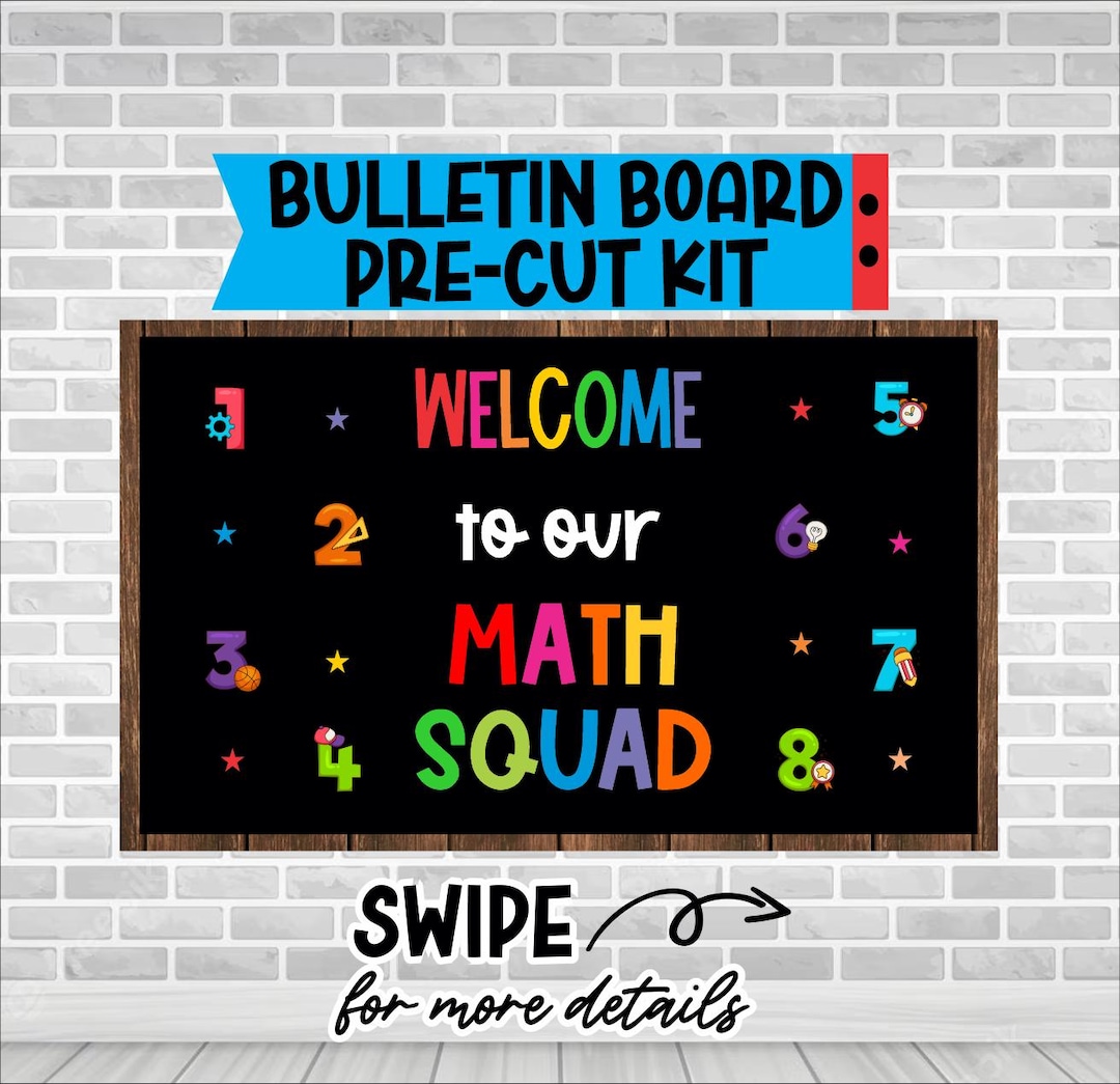 WELCOME MATH SQUAD Precut Bulletin Board: Back to School Classroom ...