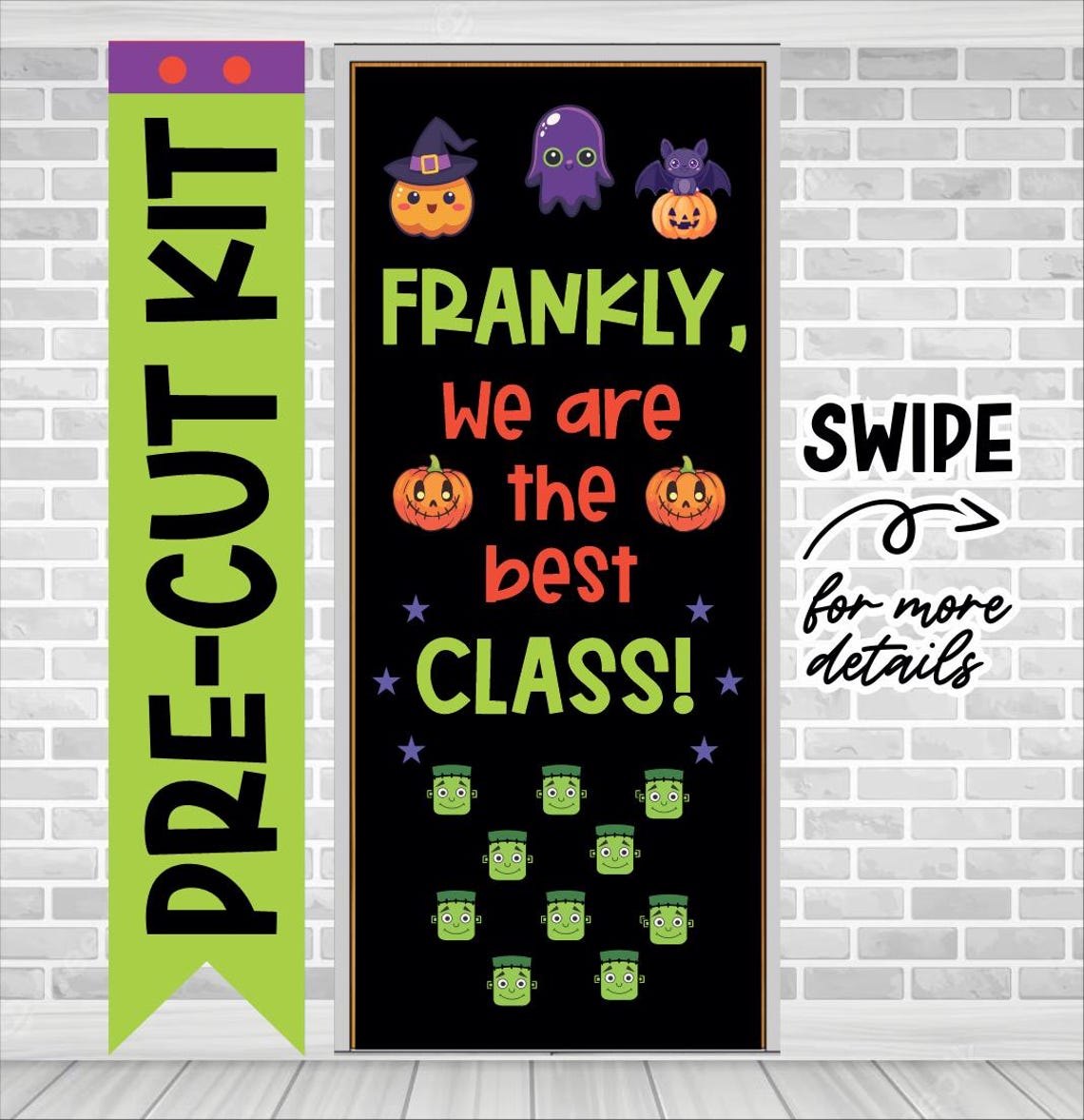 FRANKLY Halloween Pre-cut School Door Decoration, October Bulletin ...