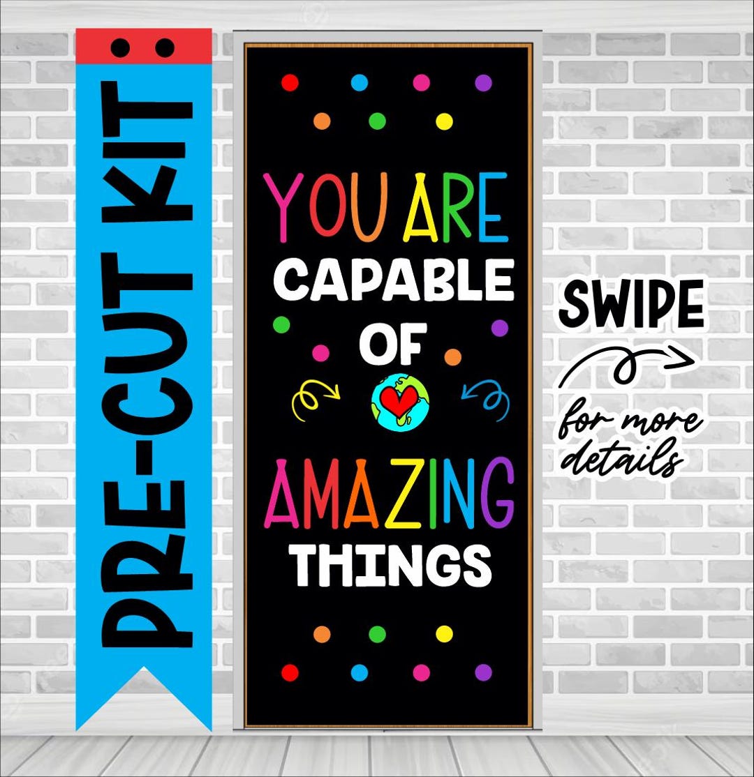 YOU ARE CAPABLE School Door Decoration Kit Classroom Door Decoration ...