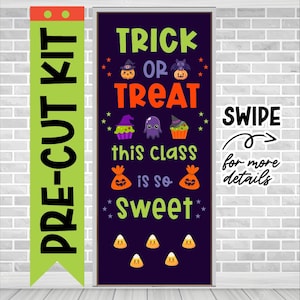Trick or Treat Halloween Pre-cut Door Decor Kit: Classroom Bulletin ...