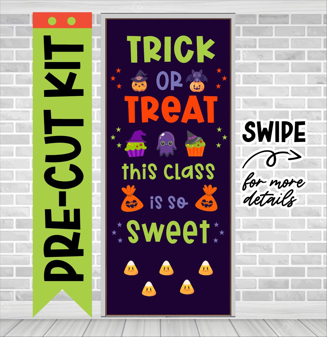 Trick or Treat Halloween Pre-cut Door Decor Kit: Classroom Bulletin ...