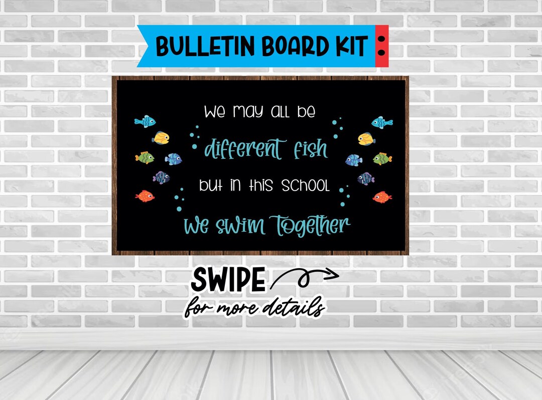 WE MAY ALL Be Different Fish Bulletin Board Kit Letters Classroom ...