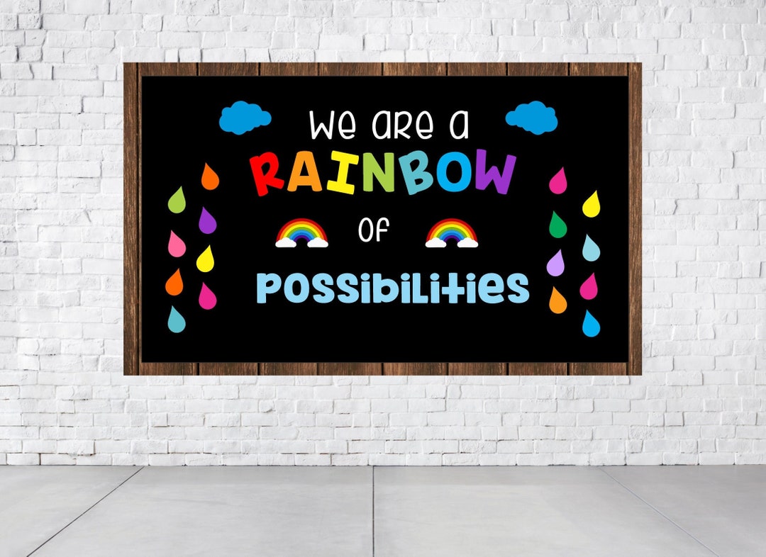 RAINBOW OF POSSIBILITIES Bulletin Board Letter Classroom - Etsy