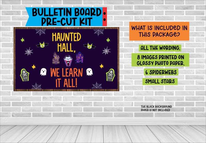 Halloween Bulletin Board Pre-cut Kit: Haunted Hall October Decor - Etsy