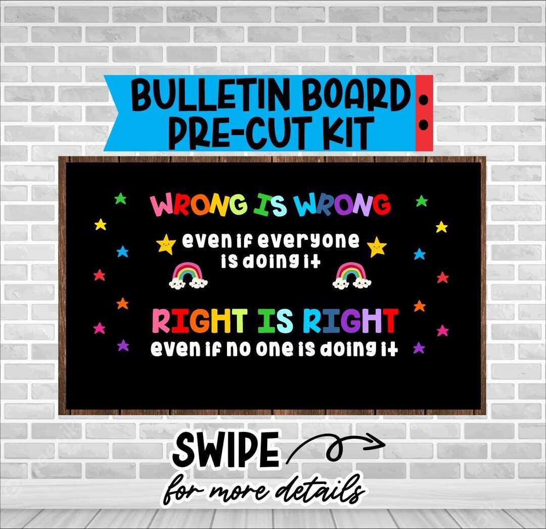 WRONG IS WRONG Bulletin Board Kit Letters Classroom Decoration Teacher ...