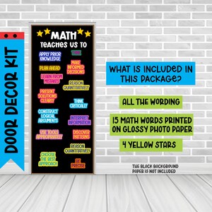 MATH School Door Decoration Kit Teacher Appreciation Classroom Door ...