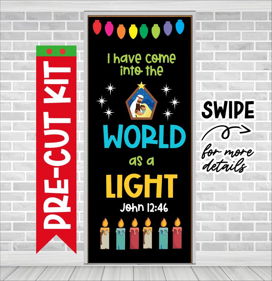 Christmas Religious Bulletin Board Door Decor| Precut Holiday Bulletin ...