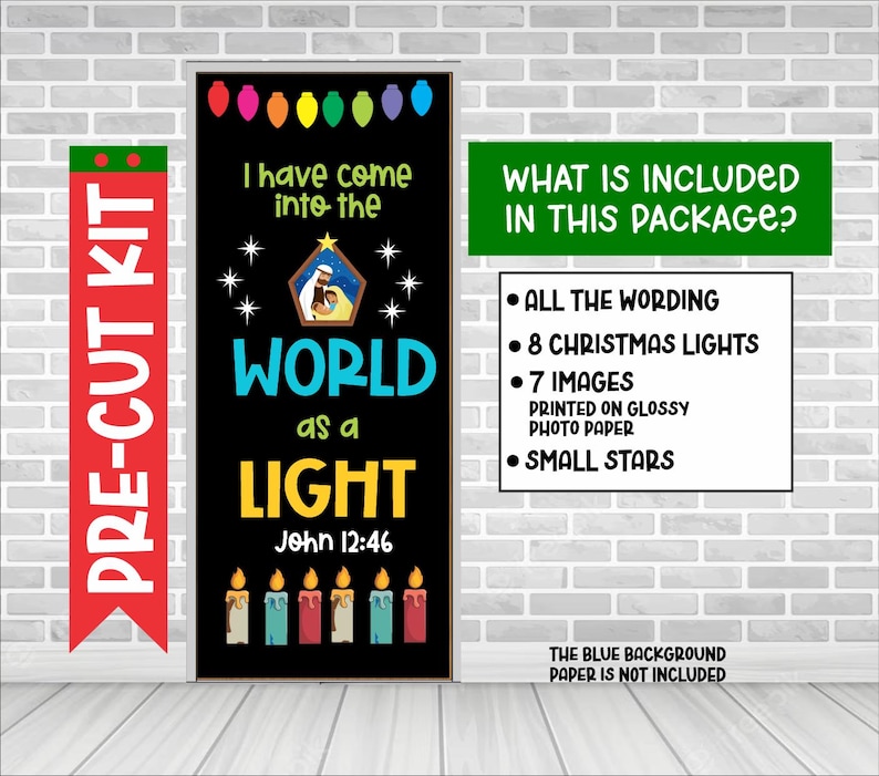Christmas Religious Bulletin Board Door Decor| Precut Holiday Bulletin ...