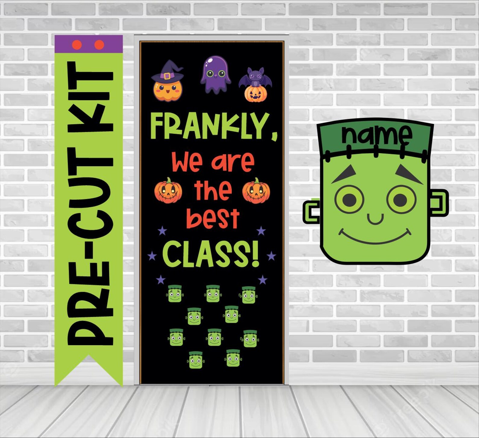 FRANKLY Halloween Pre-cut School Door Decoration, October Bulletin ...