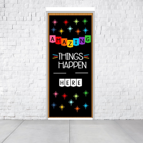 AMAZING THINGS Happen Here School Door Decoration Teacher - Etsy