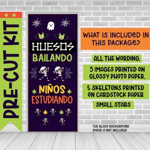 Halloween Spanish Dancing Skeletons Bulletin Board Kit: Spooky ...