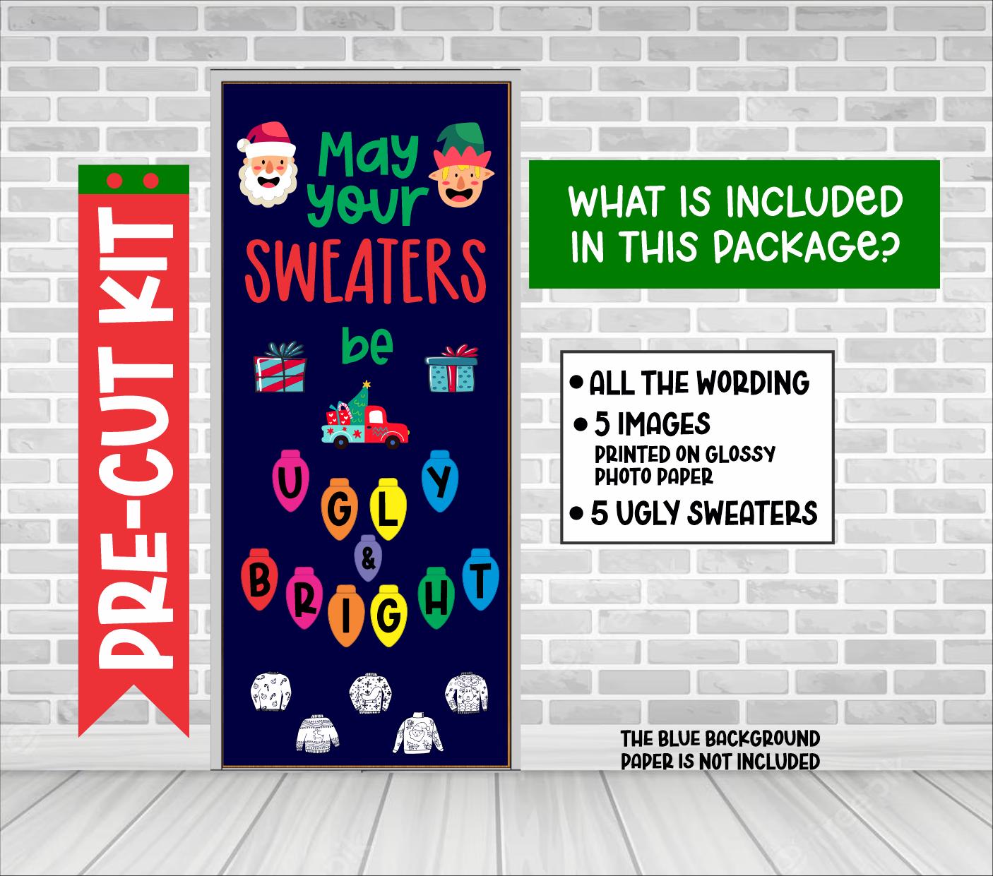Christmas Bulletin Board Kit | Precut Holiday School Decor | Bulletin ...