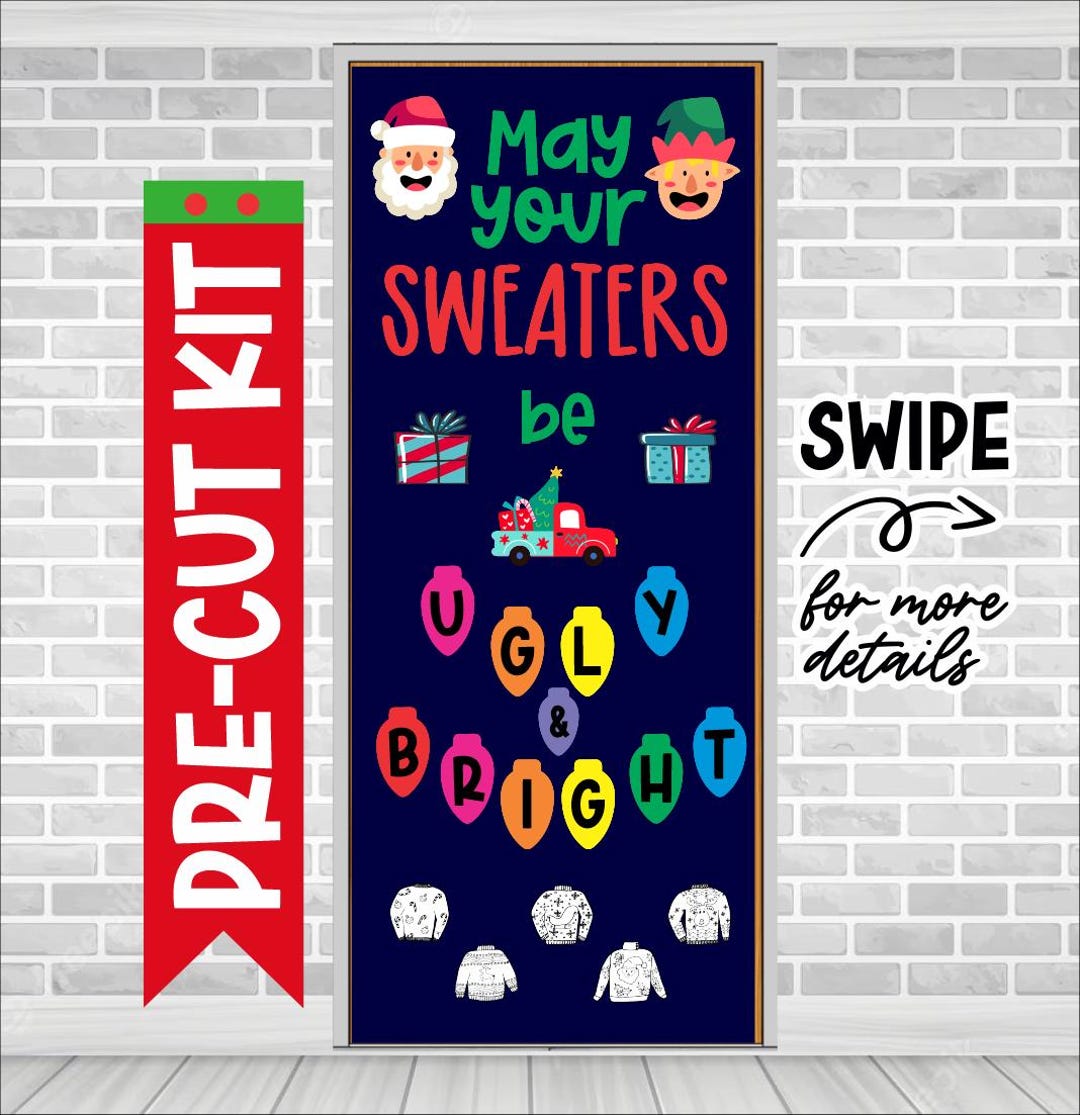 Christmas Bulletin Board Kit | Precut Holiday School Decor | Bulletin ...