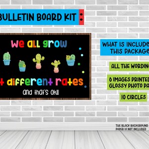 WE ALL GROW Cactus Bulletin Board Kit Letters Classroom Decoration ...