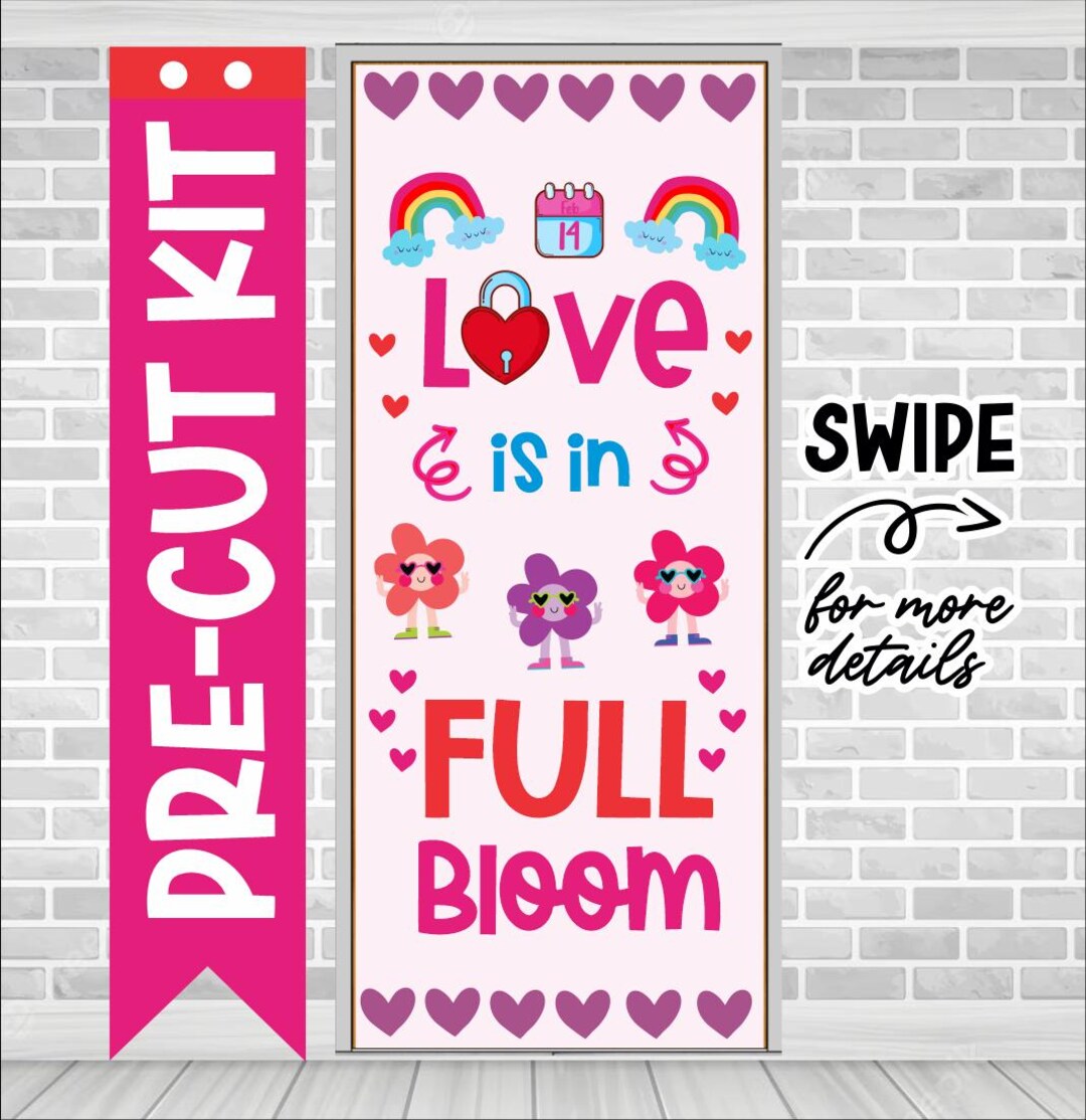 LOVE FULL BLOOM Valentine's Precut Classroom Decoration Kit, Valentine ...